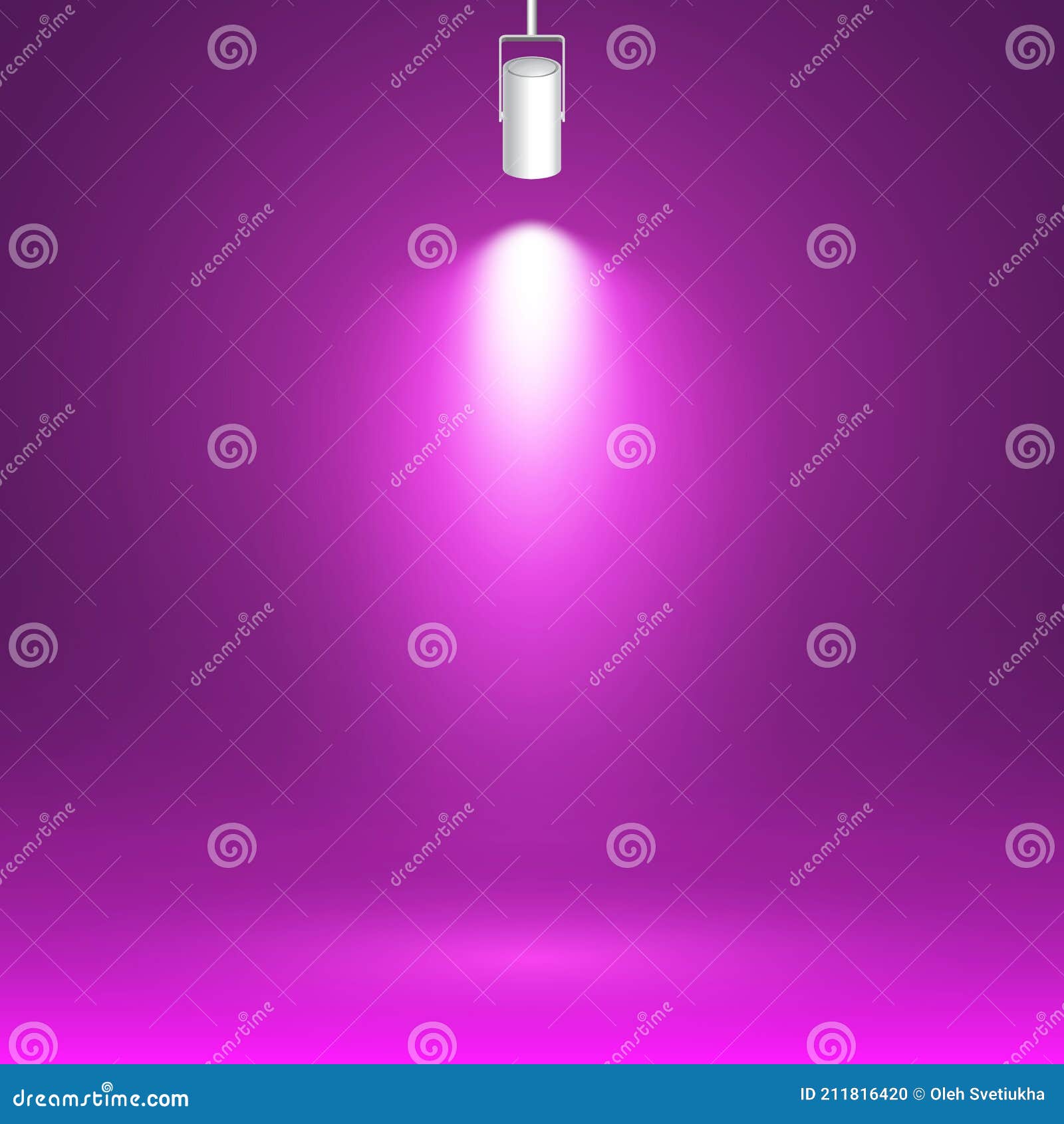 Spotlight on Pink Bakground. Light Effect. Bright Light Beam Stock ...