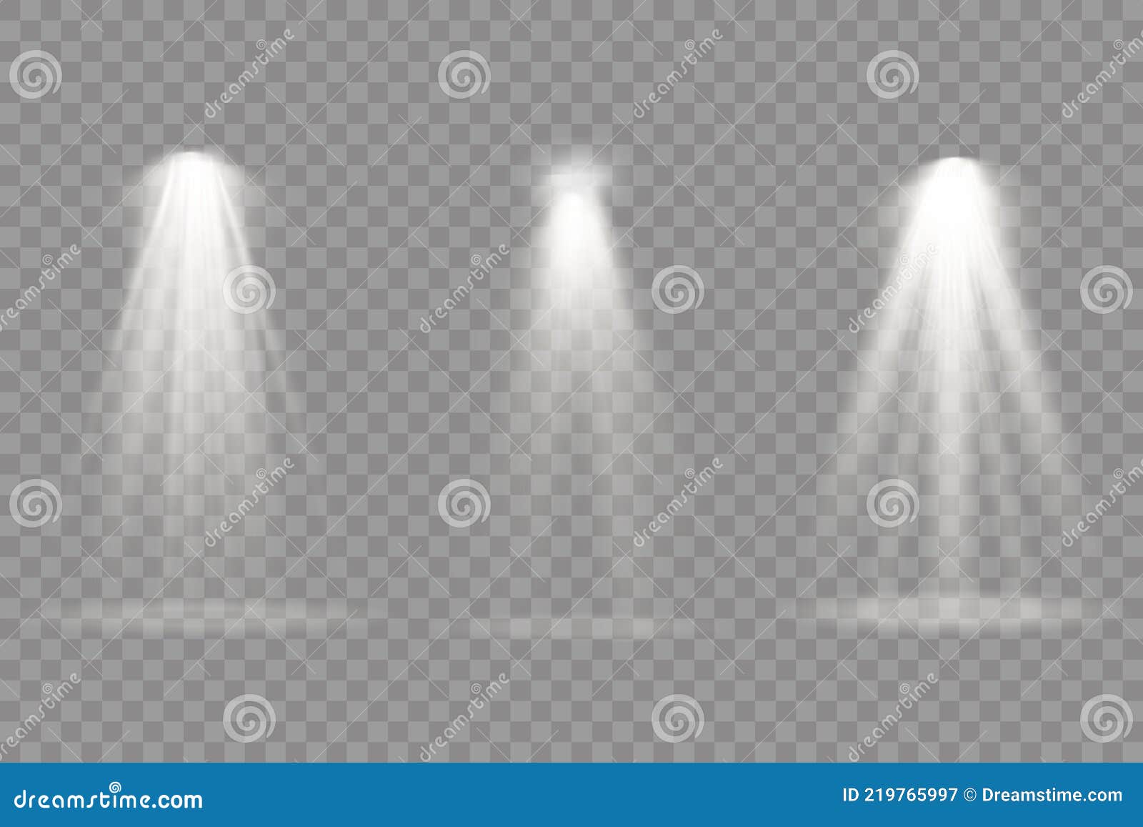 Spotlight Projector, Light Effect with White Rays. Stock Illustration ...