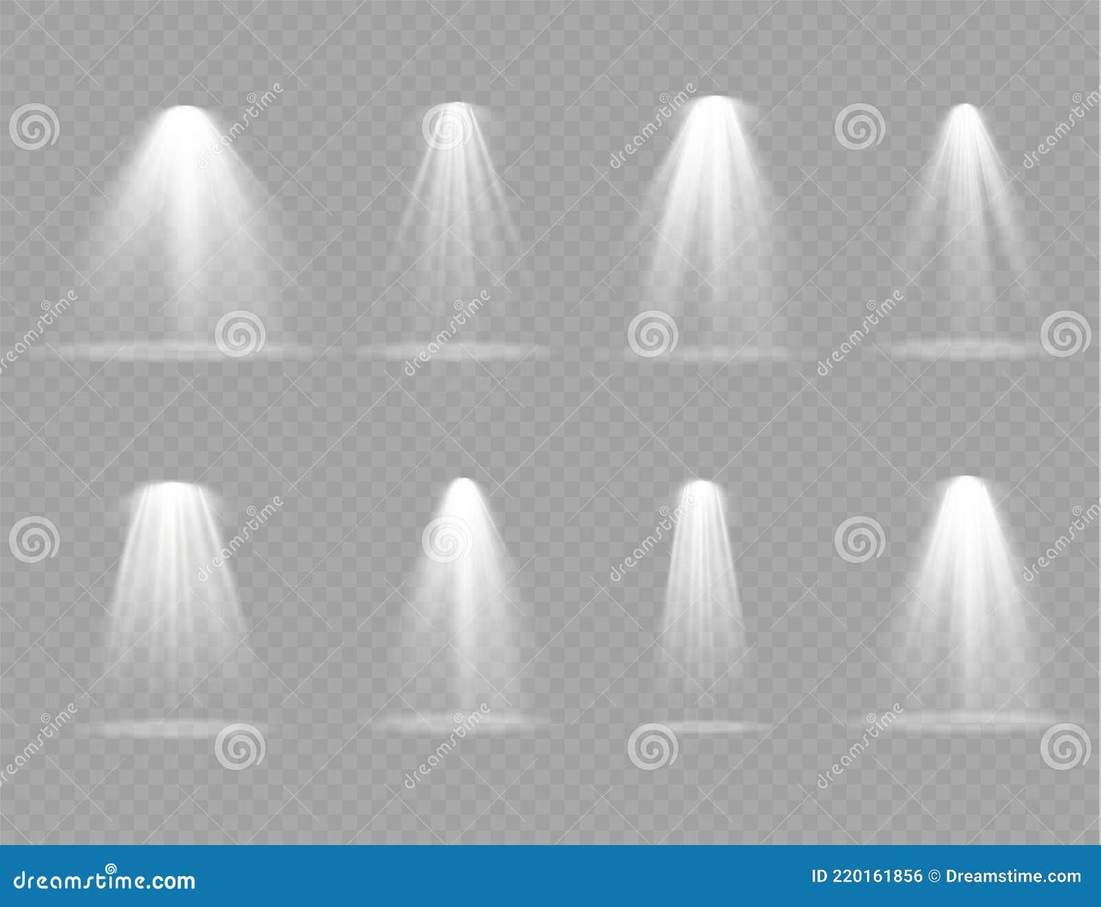 Spotlight Projector, Light Effect with White Rays. Stock Vector ...