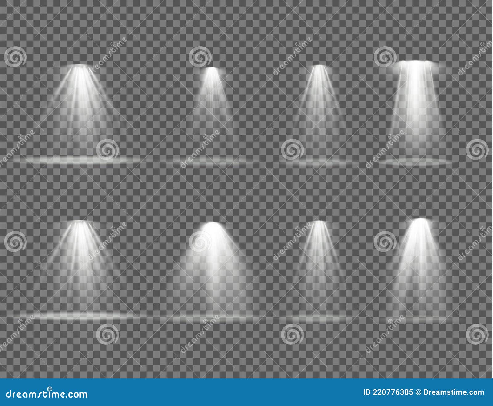 Spotlight Projector, Light Effect with White Rays. Stock Vector ...