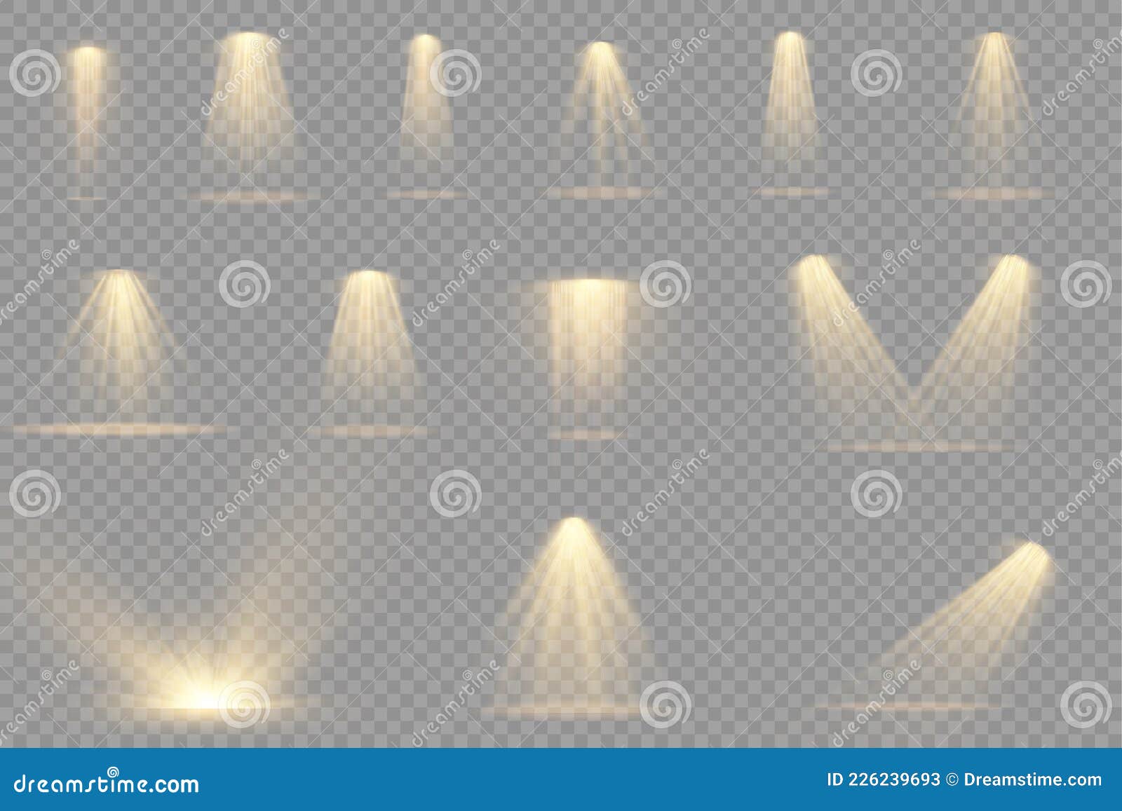Spotlight Projector, Light Effect with Yellow Rays Stock Vector ...