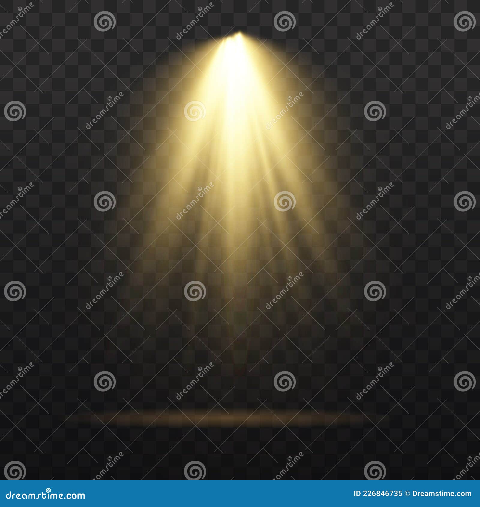 Spotlight Projector, Light Effect with Yellow Rays Stock Vector ...