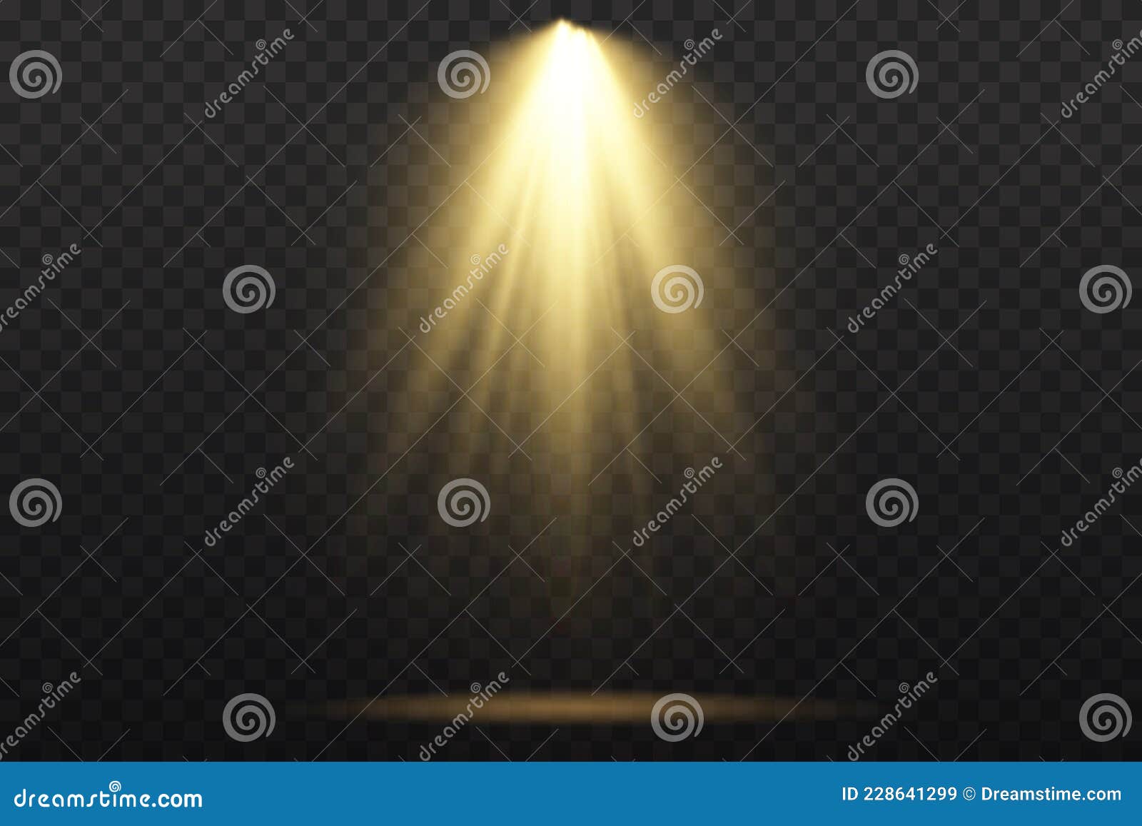 Spotlight Projector, Light Effect with Yellow Rays Stock Illustration ...