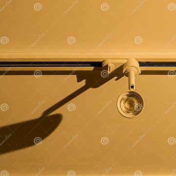 Spotlight Railing on Ceiling Wall. Stock Photo - Image of hanging, spot ...