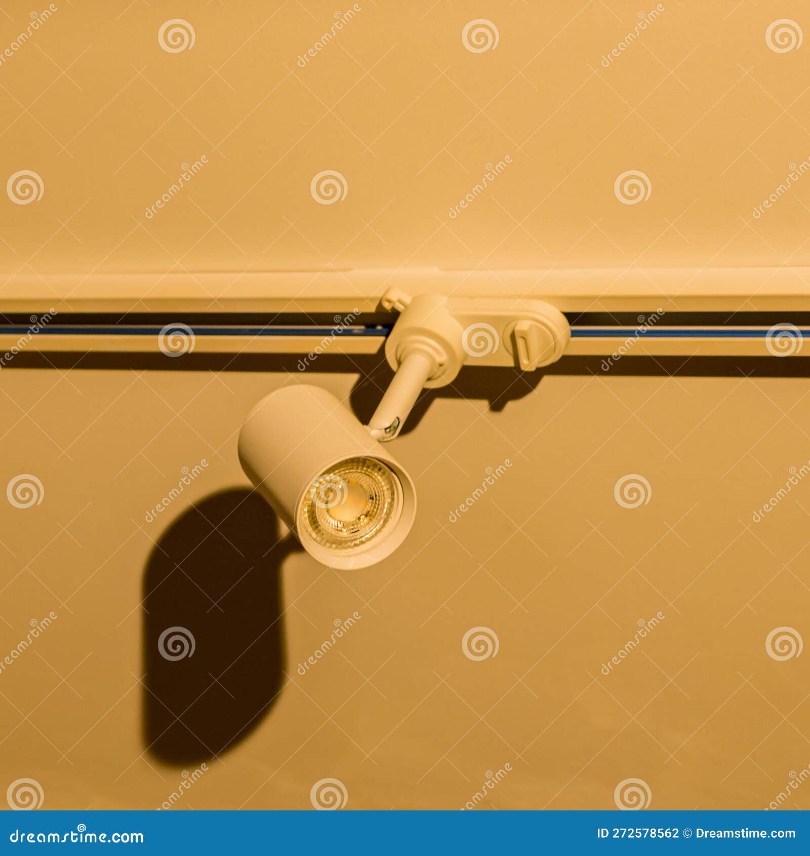 Spotlight Railing On Ceiling Wall. Stock Photography | CartoonDealer ...