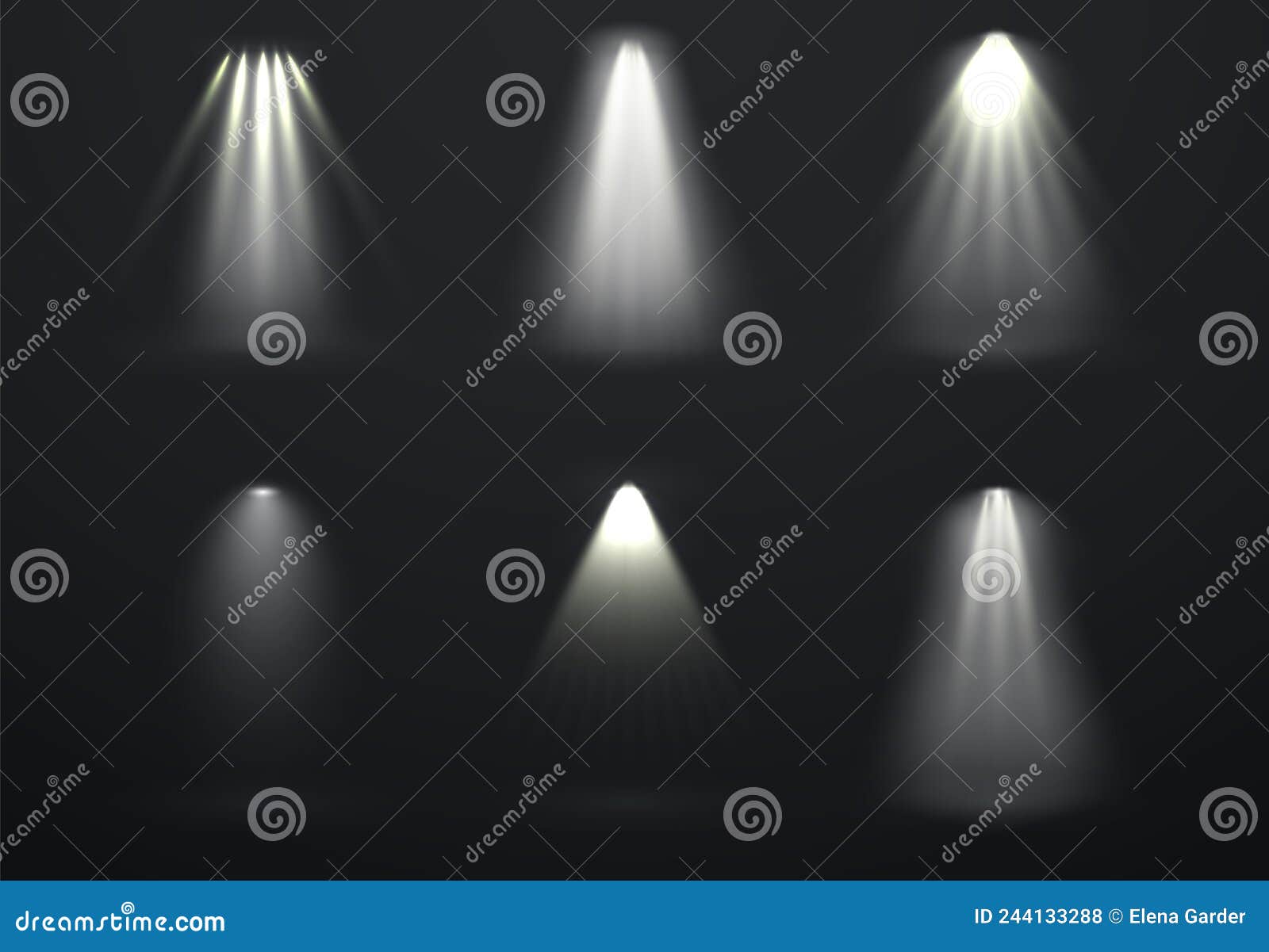 Spotlight Rays. Vector Glowing Light Effect Stock Vector - Illustration ...