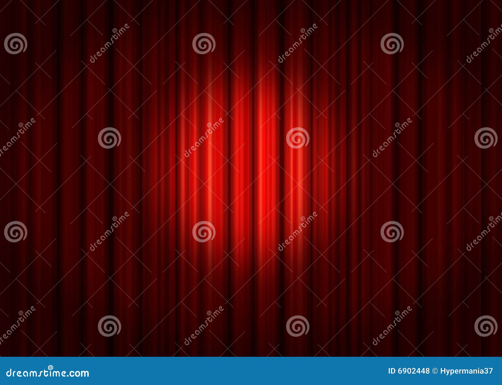 Spotlight on Red Stage Curtains Stock Illustration - Illustration of ...