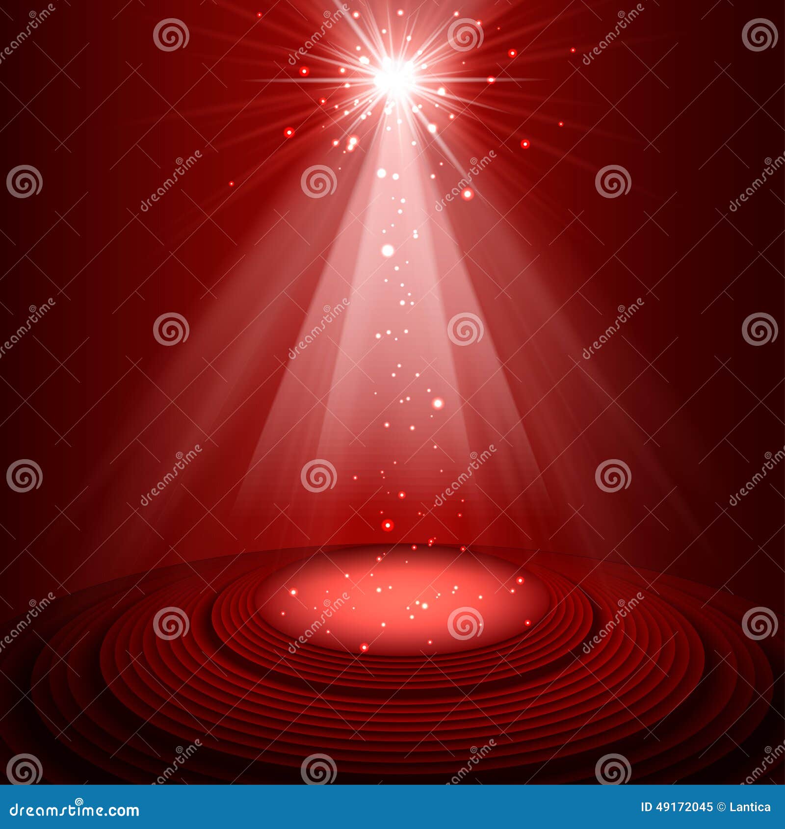 Spotlight red on stage stock vector. Illustration of event - 49172045