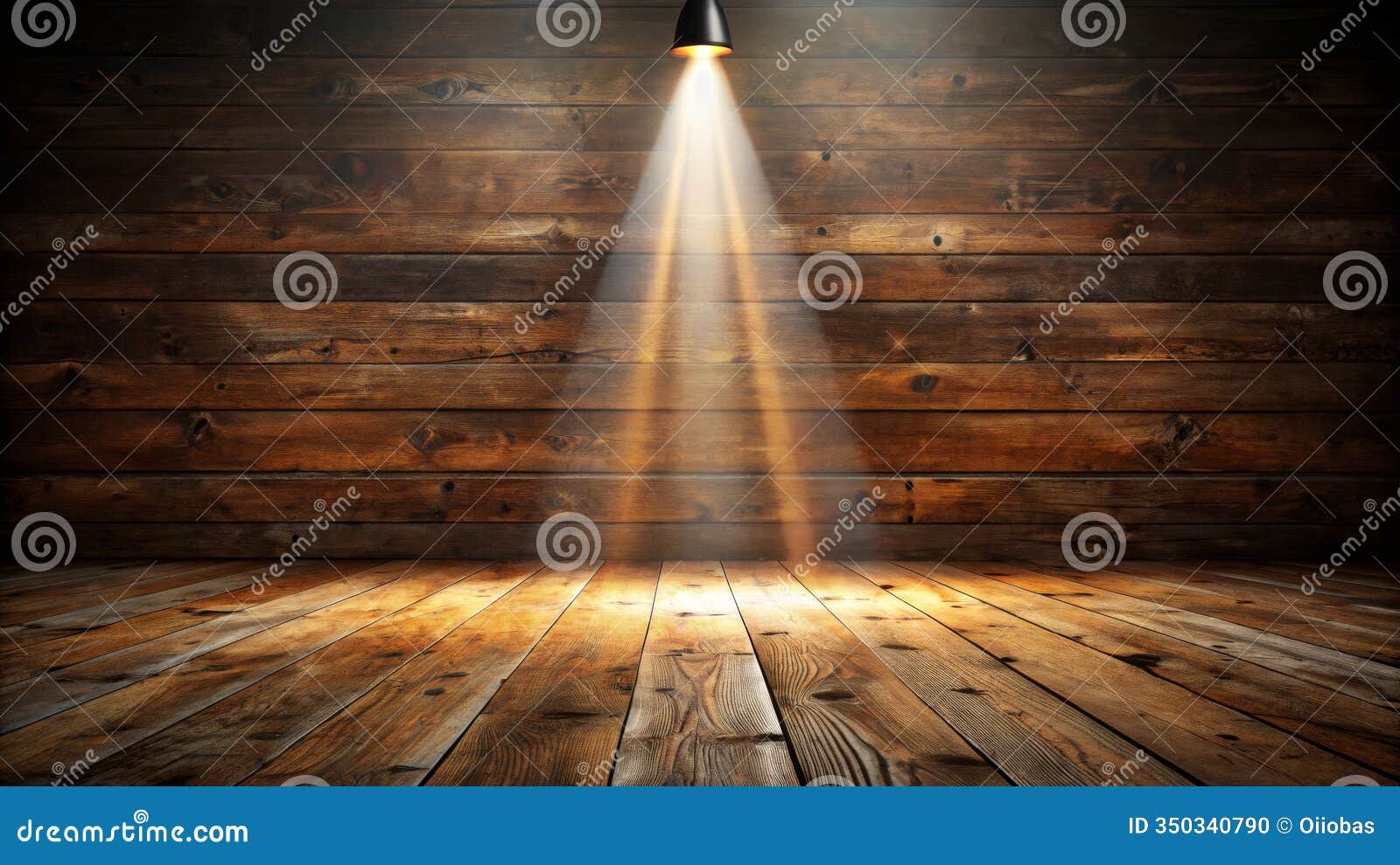 Spotlight on Rustic Wood Overhead View Stock Illustration ...