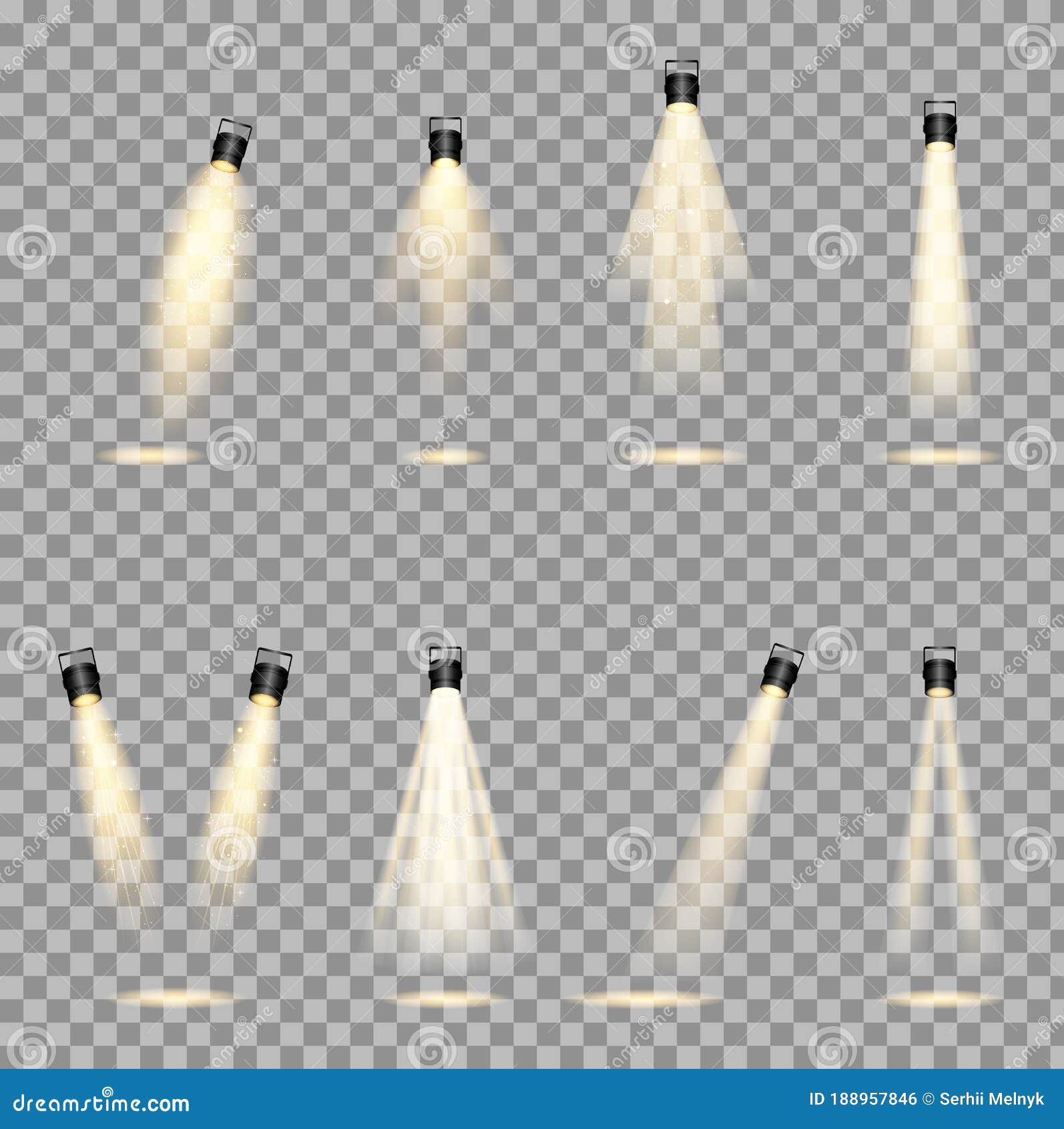 Spotlight collection stock vector. Illustration of projector - 188957846