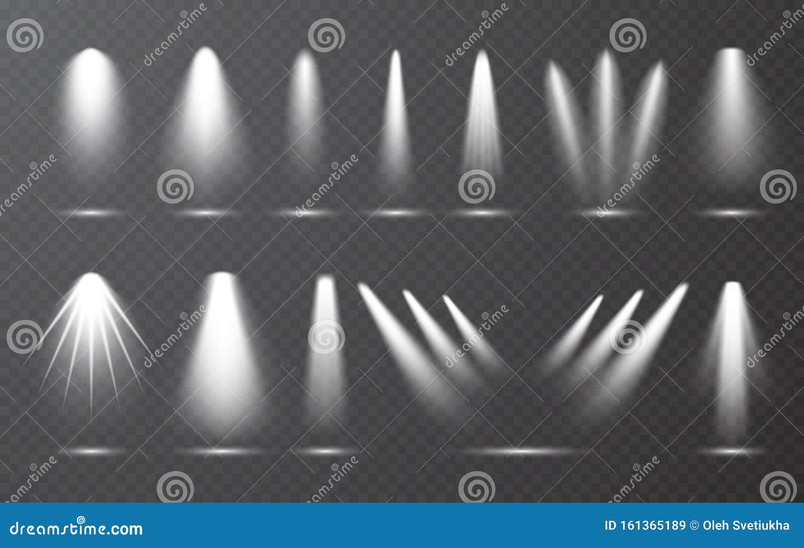 Spotlight-Set-Sammlung Auf Transparentem Background Lichteffekt ...