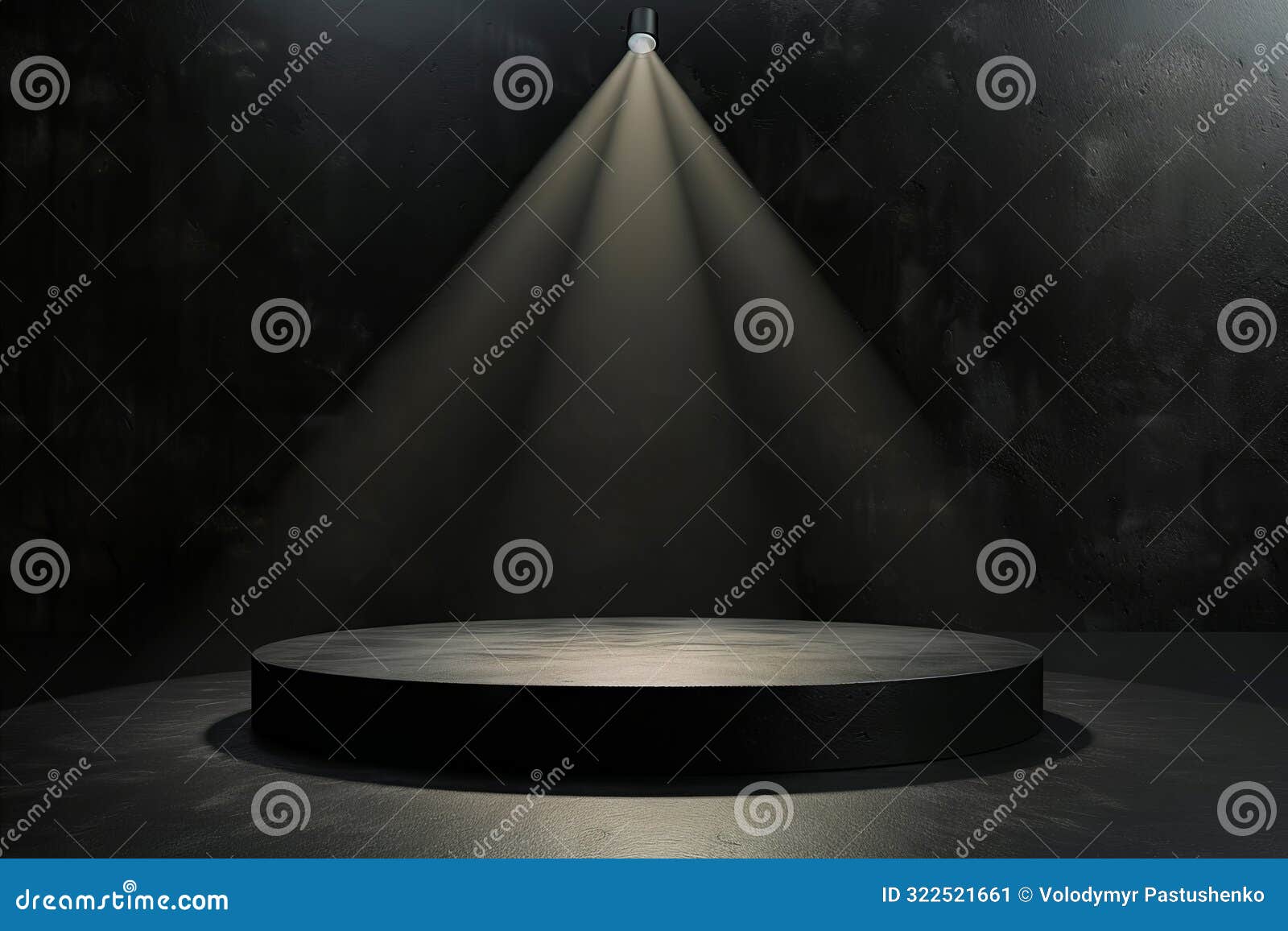 A Spotlight Shines on a Black Stage Stock Image - Image of light ...