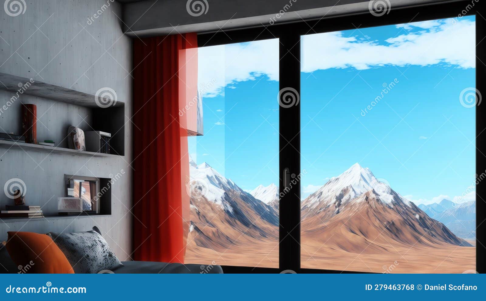 The Spotlight Shines on the Grimy Concrete Building. Generative AI ...