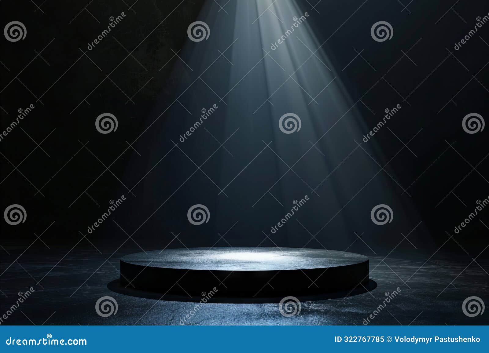 A Spotlight Shining on a Dark Platform Stock Image - Image of room ...
