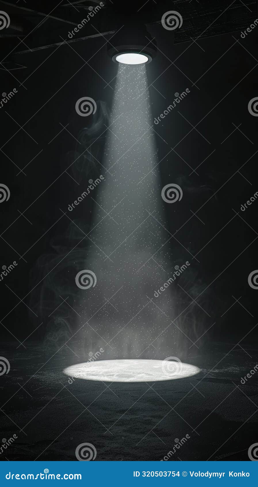 Spotlight Shining in Dark Room with Dust Particles Stock Photo - Image ...