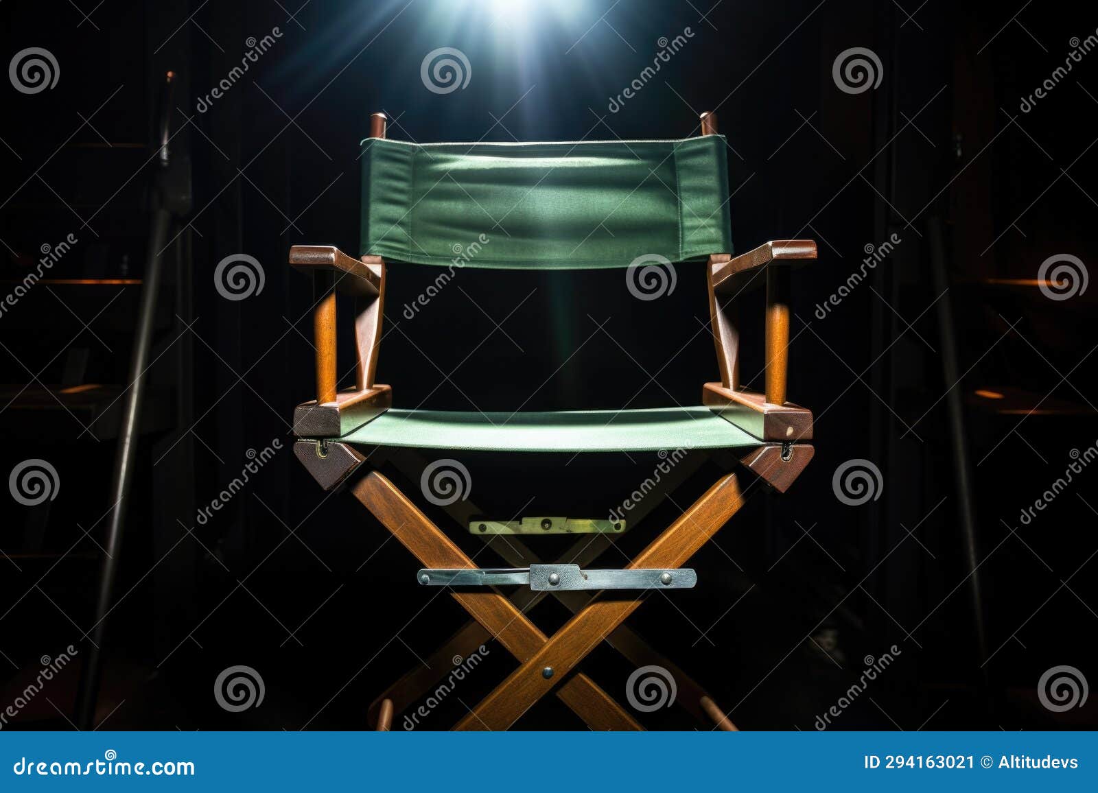 Spotlight Shining on Directors Chair Stock Illustration - Illustration ...