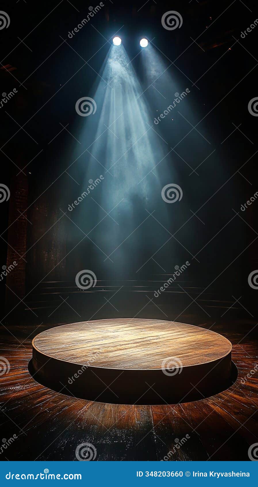 Spotlight Shining Down on an Empty Stage in a Dark Theater Setting ...