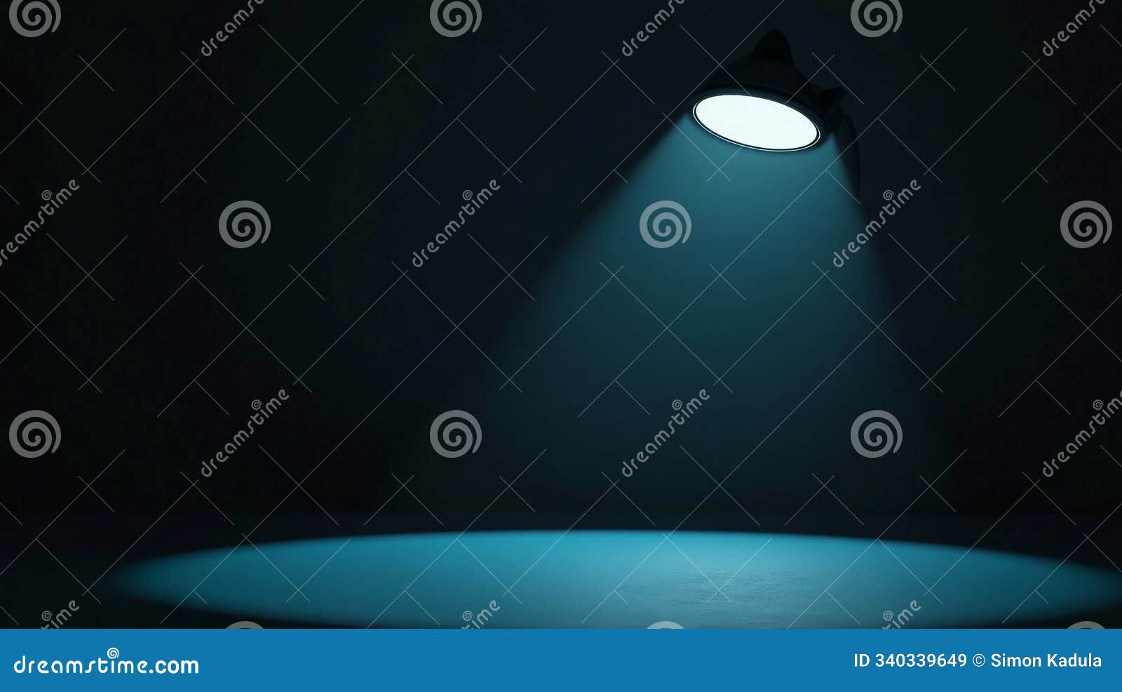 Spotlight Shining on Empty Stage with Turquoise Background Stock Image ...