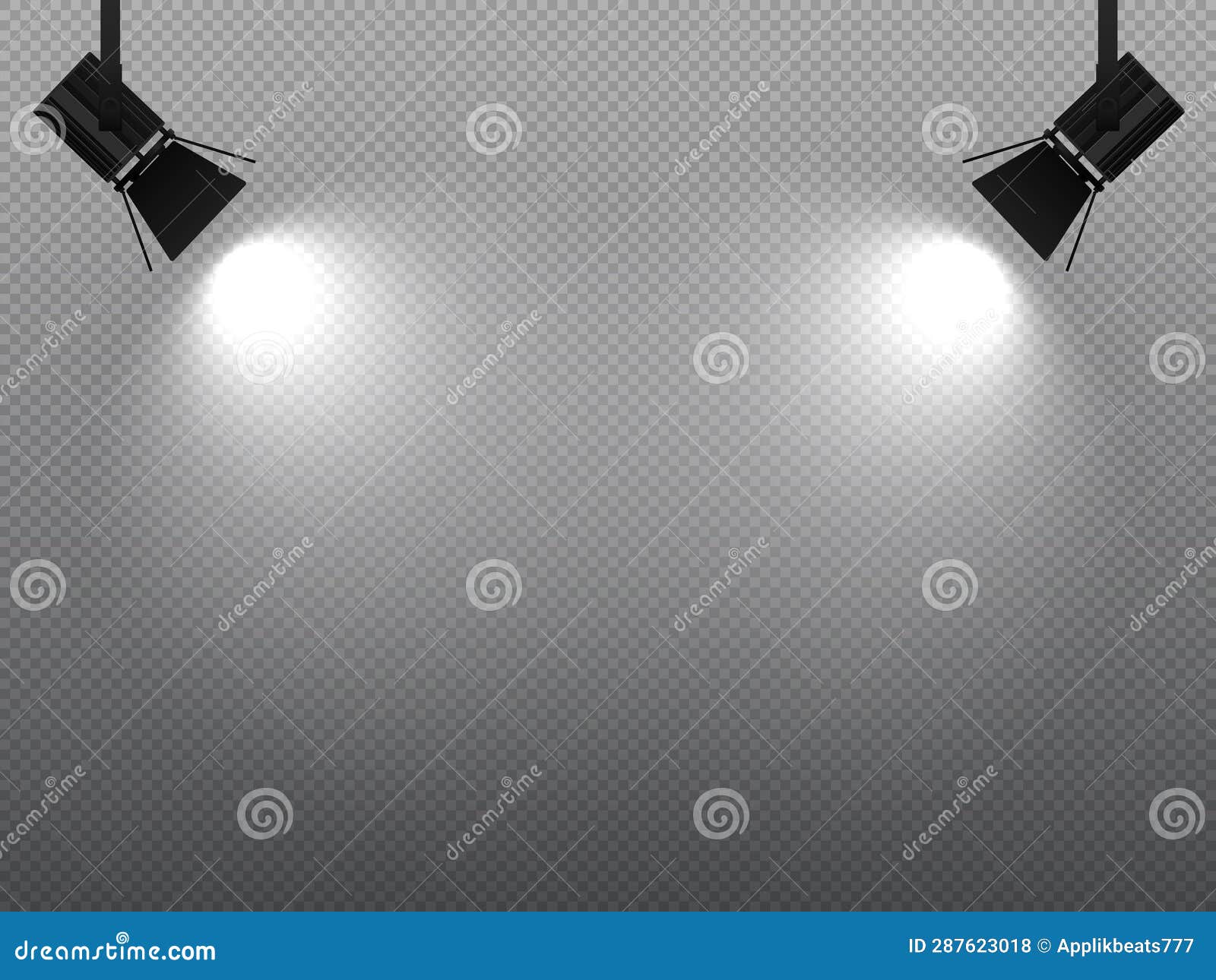 Spotlight Shining with White Light on Corners. Projector or Flood Lamp ...