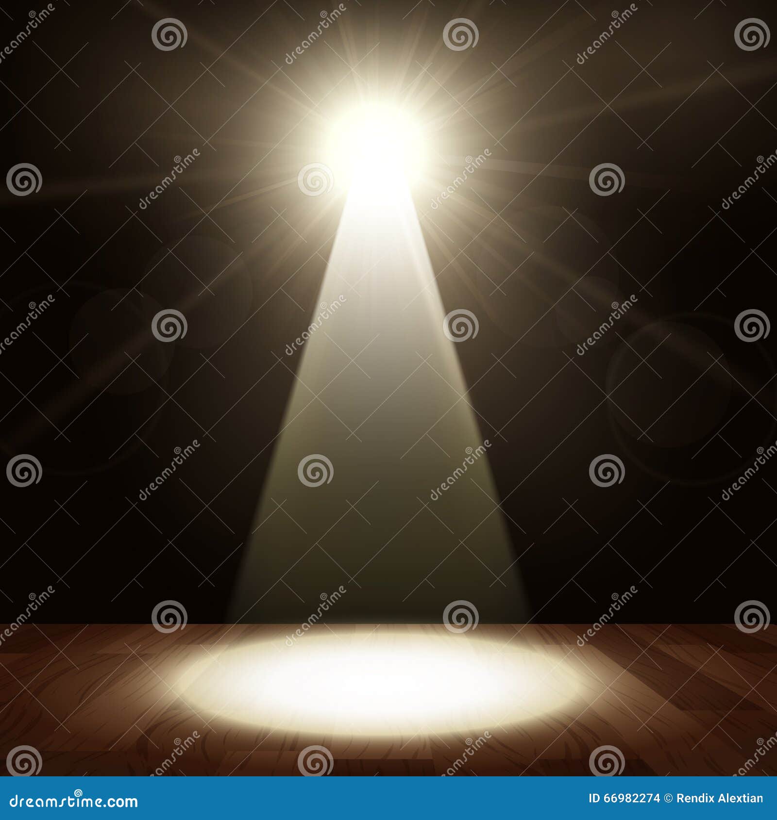 Spotlight in Show Performance with Wood Floor Stock Illustration ...
