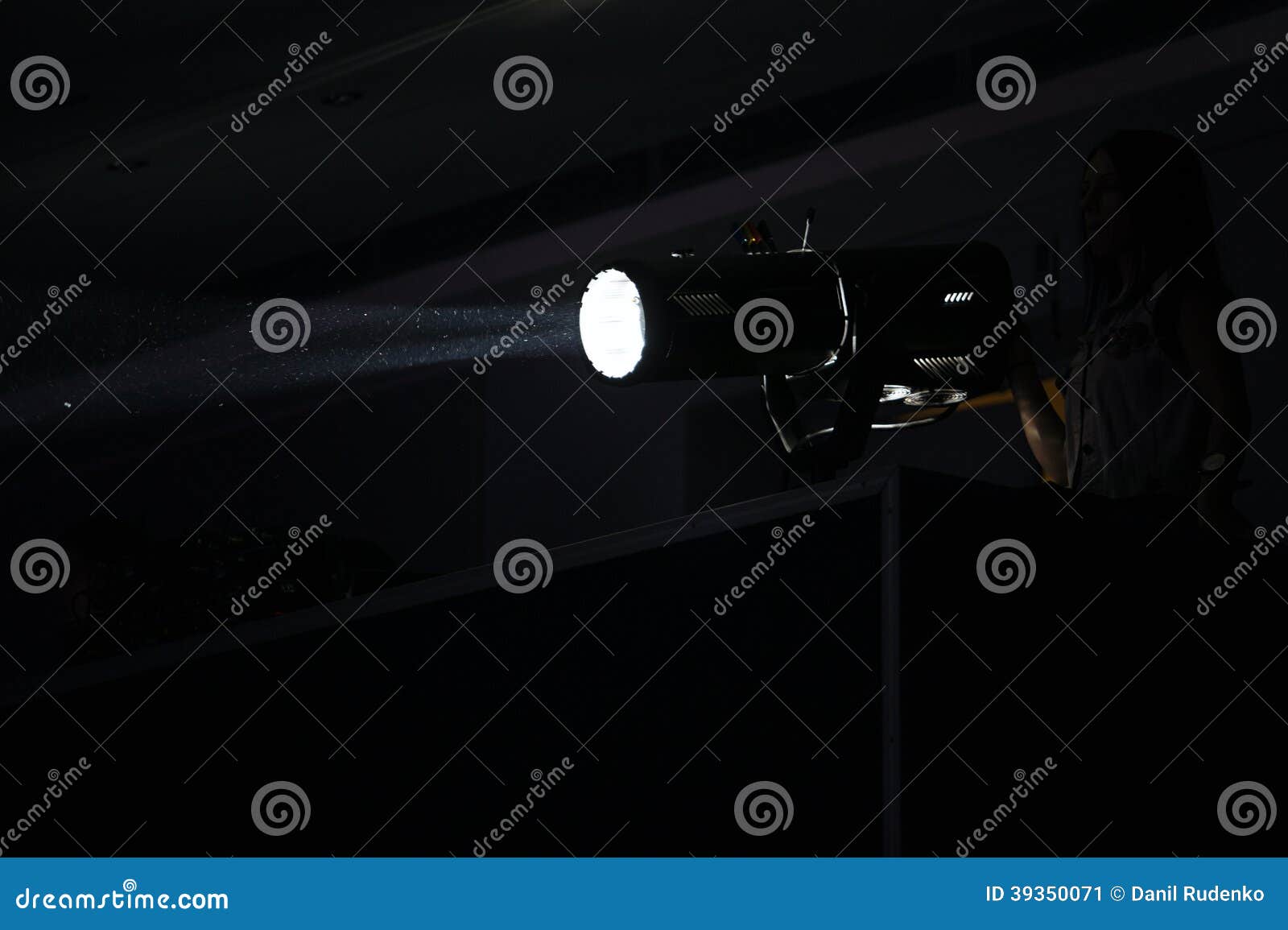 Spotlight Source Producing a Ray of White Light Stock Image - Image of ...