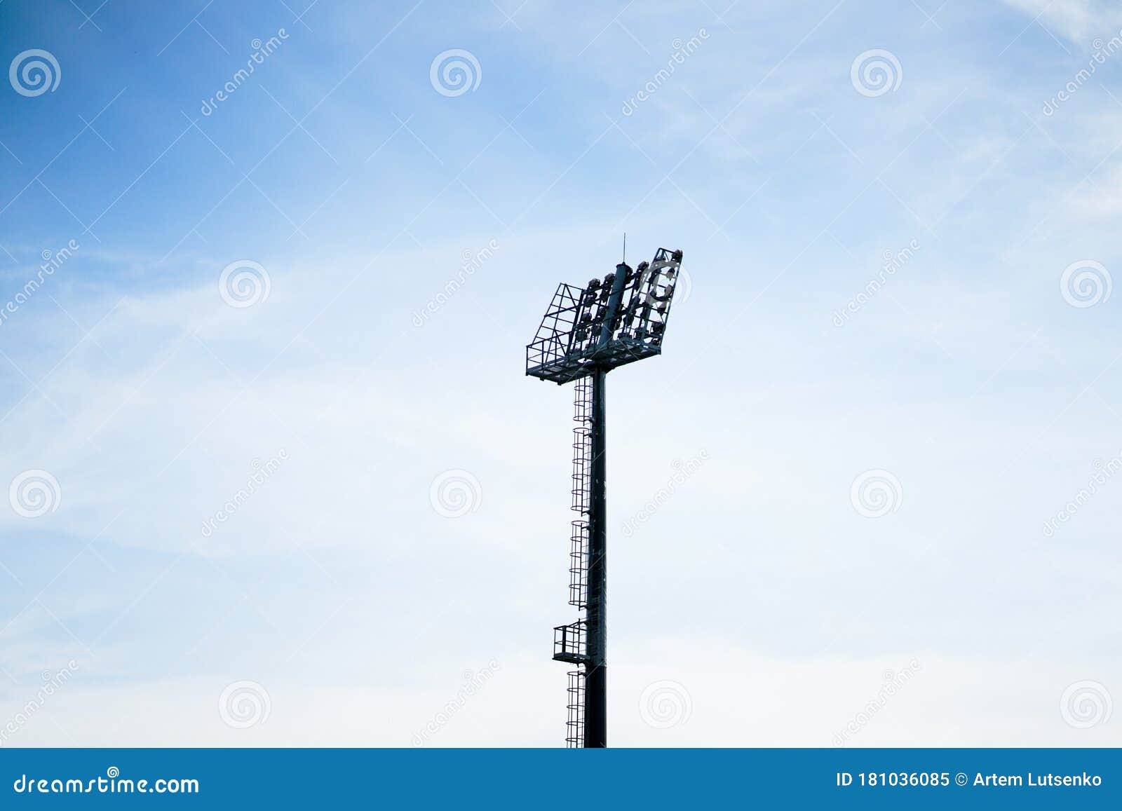 Spotlight on the Sport Stadium Stock Image - Image of background, clean ...
