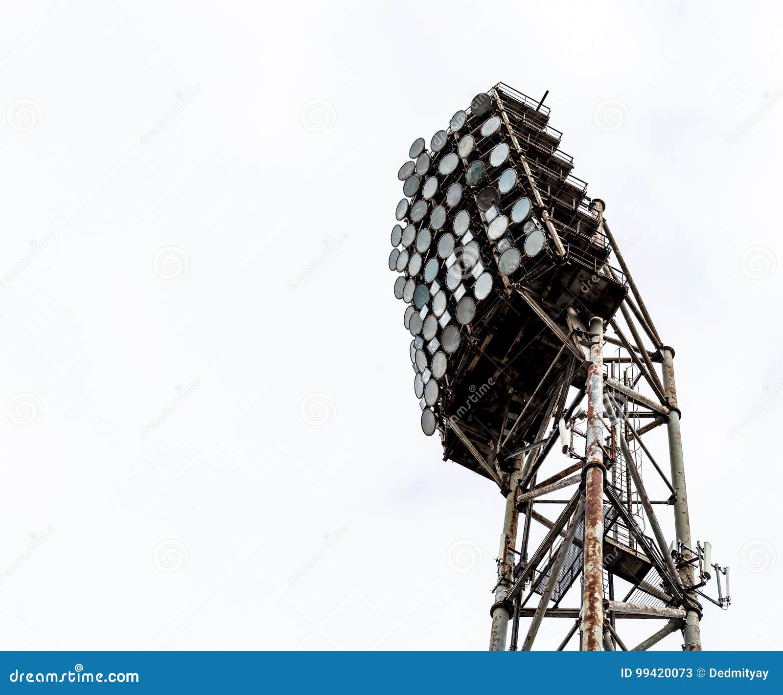Spotlight Stadium Light View from Below Against the Background of a ...
