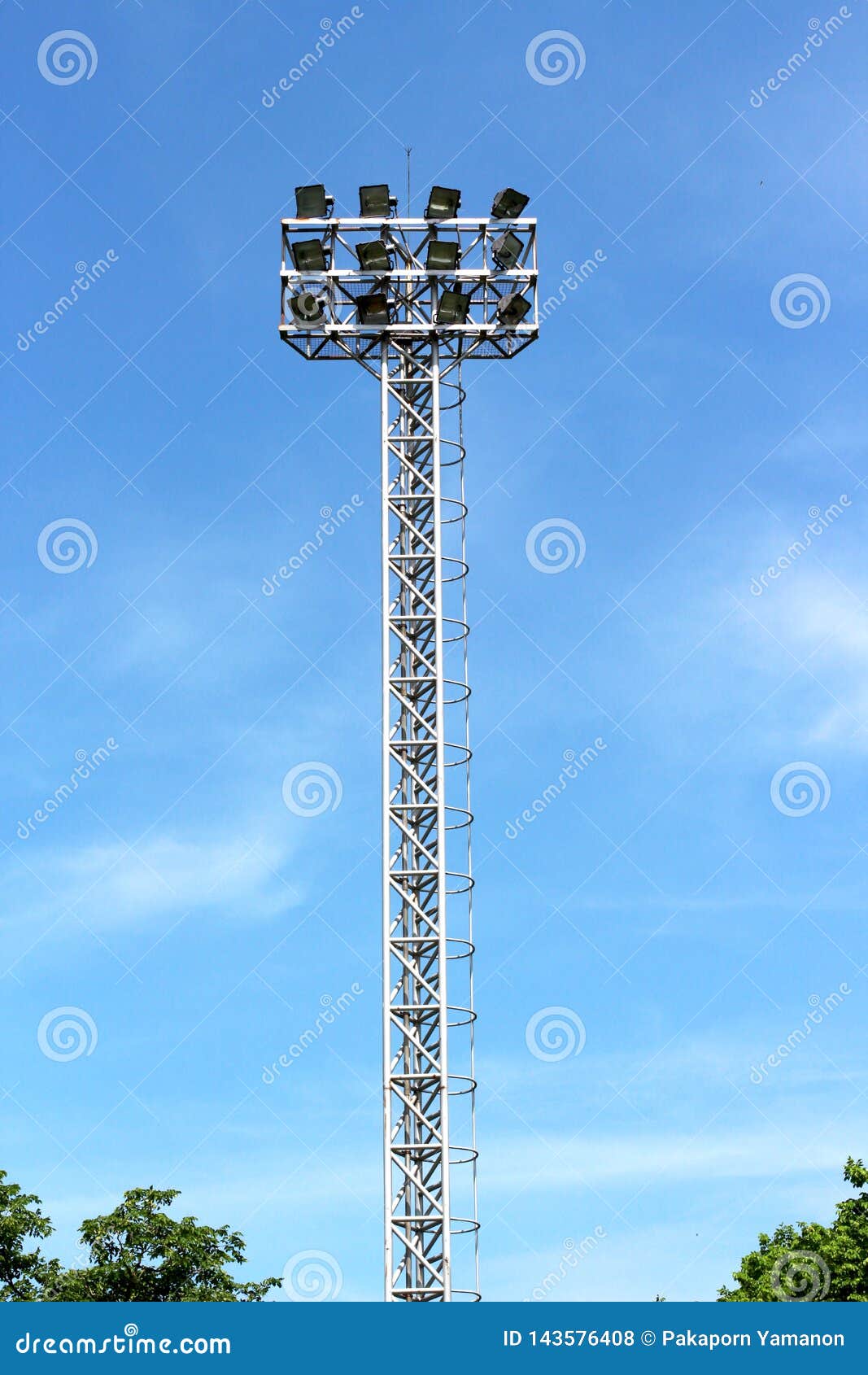 Spotlight Stadium Standing stock photo. Image of lamp - 143576408