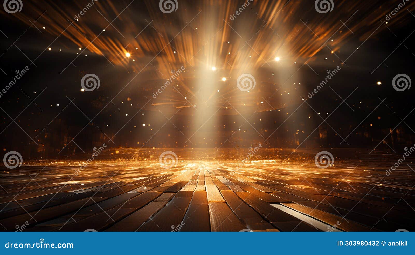Spotlight on the Stage. Night Scene. 3D Rendering. 3d Rendering ...