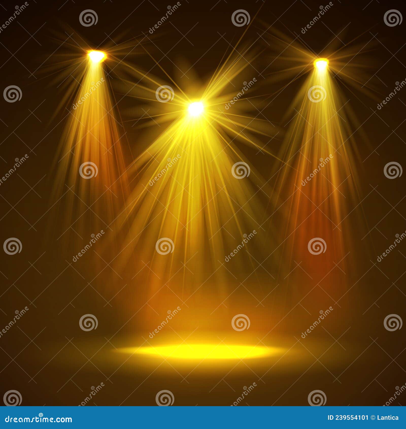 Spotlight on Stage with Smoke and Light Stock Vector - Illustration of ...
