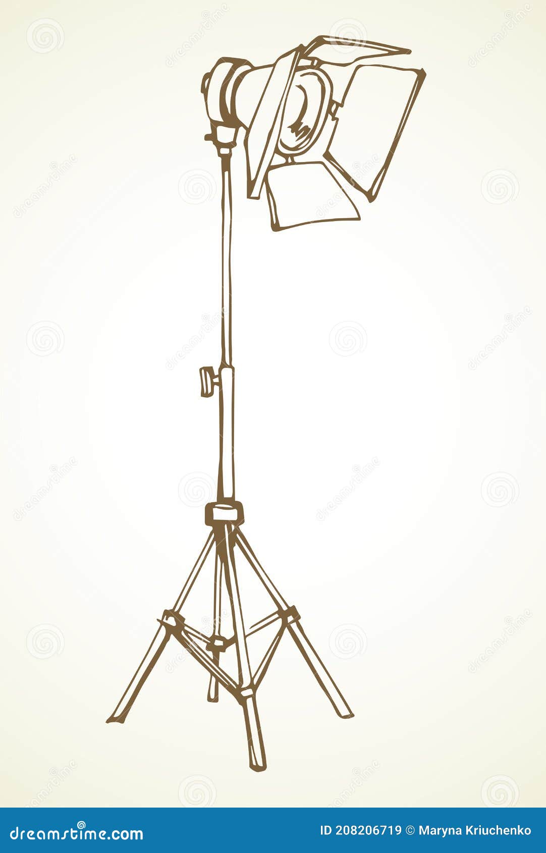 Spotlight on a Stand. Vector Drawing Stock Vector - Illustration of ...