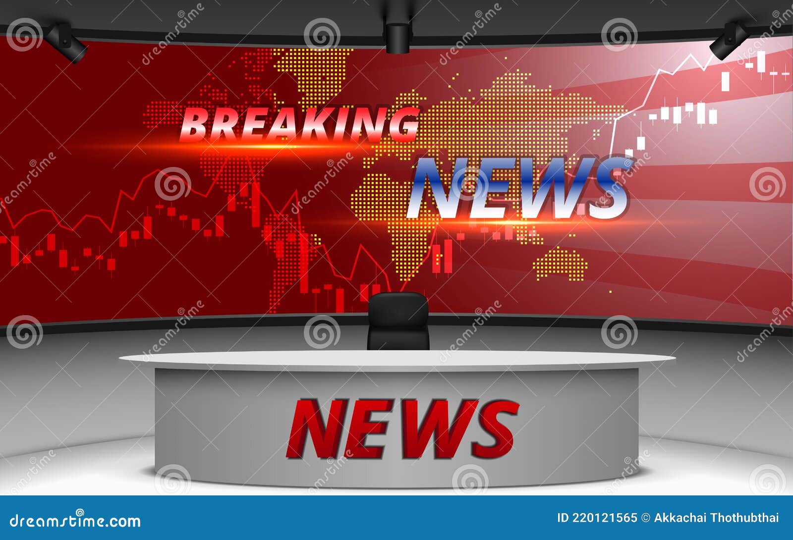 Spotlight in the Studio Room Stock Vector - Illustration of production ...