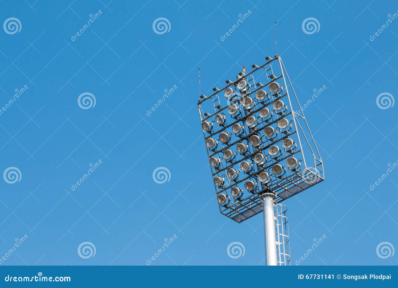 Spotlight tower stock image. Image of equipment, football - 67731141
