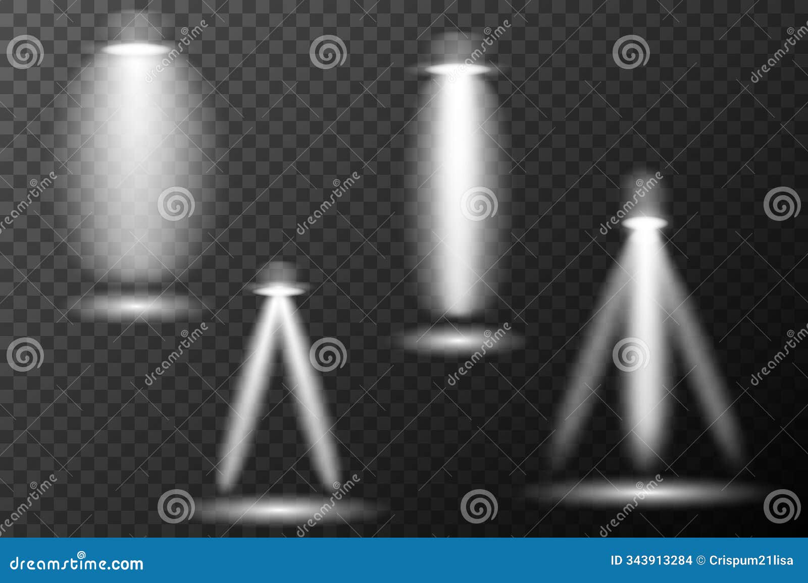 Spotlight White Light Effect, Light From A Lamp Or Spotlight, Cartoon ...