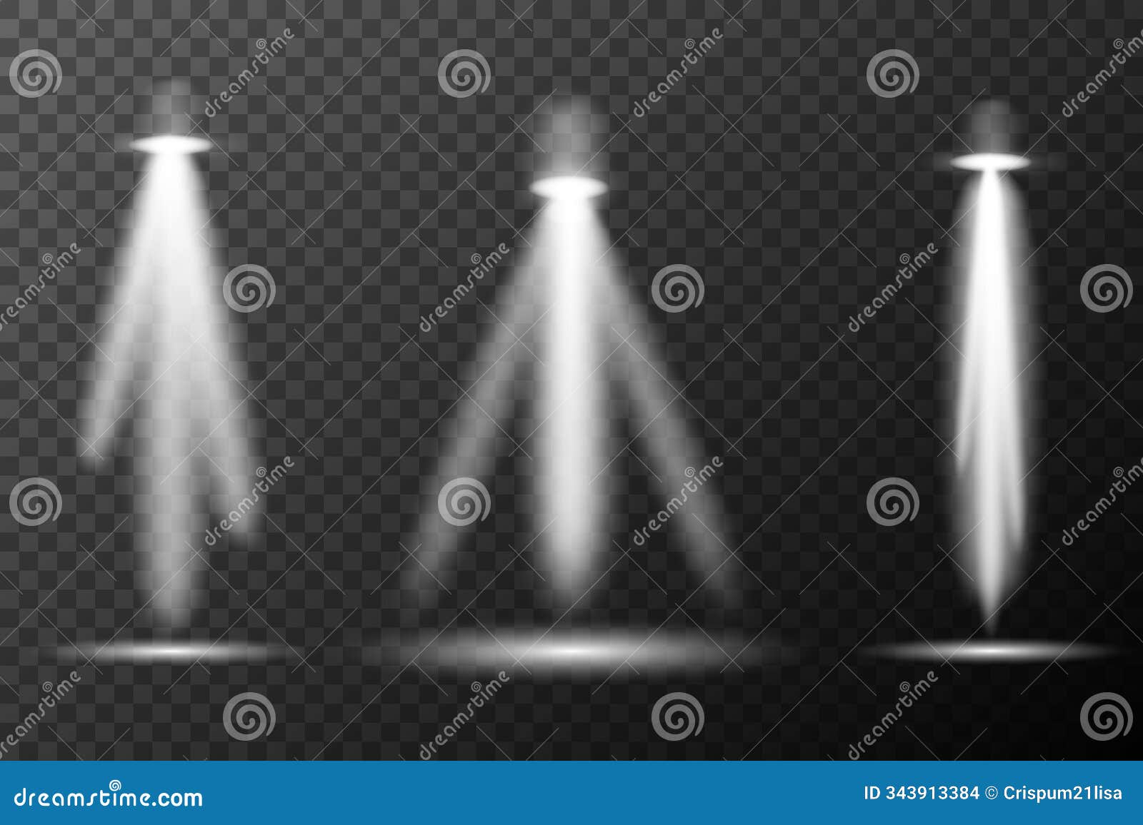 Spotlight White Light Effect, Light From A Lamp Or Spotlight, Cartoon ...
