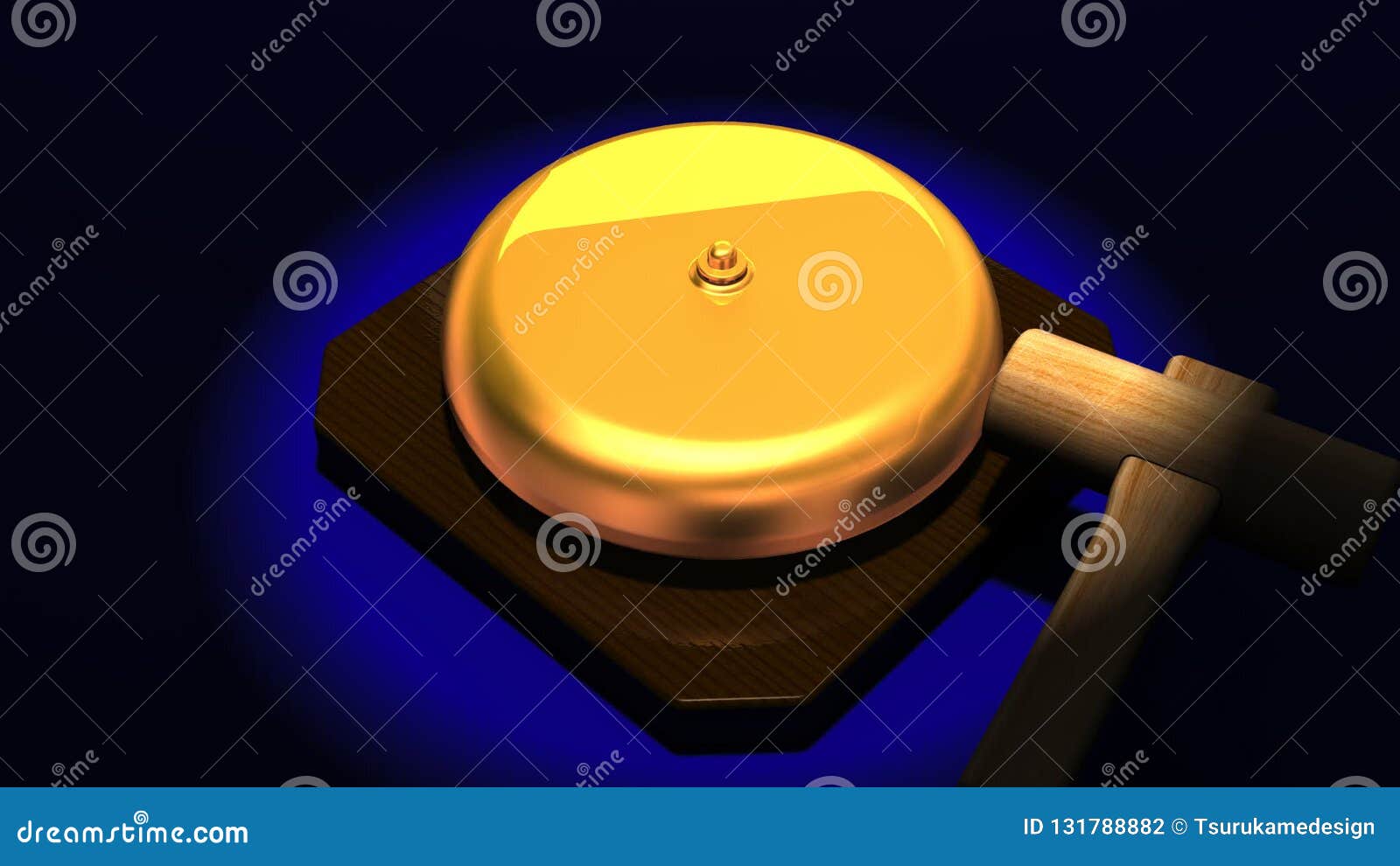 Spotlighted Repeating Boxing Bell on Blue Background Stock Footage ...
