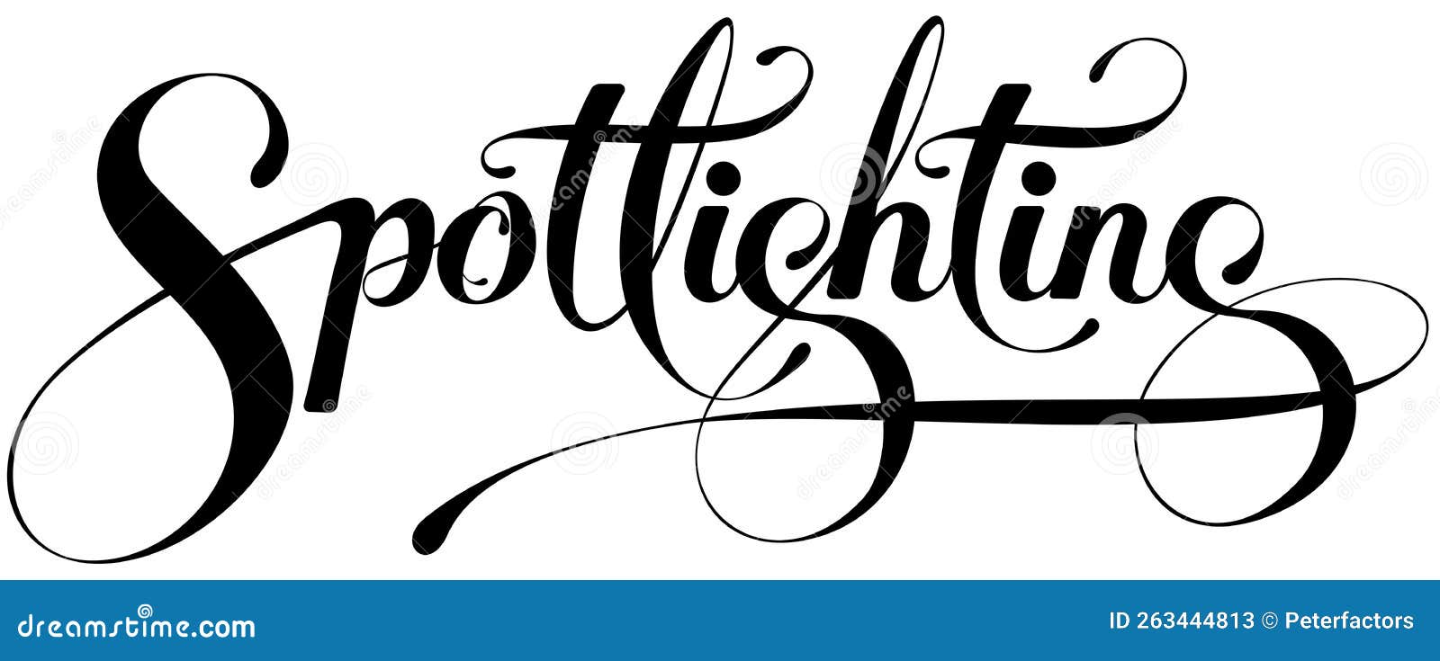 Spotlighting - Custom Calligraphy Text Stock Vector - Illustration of ...