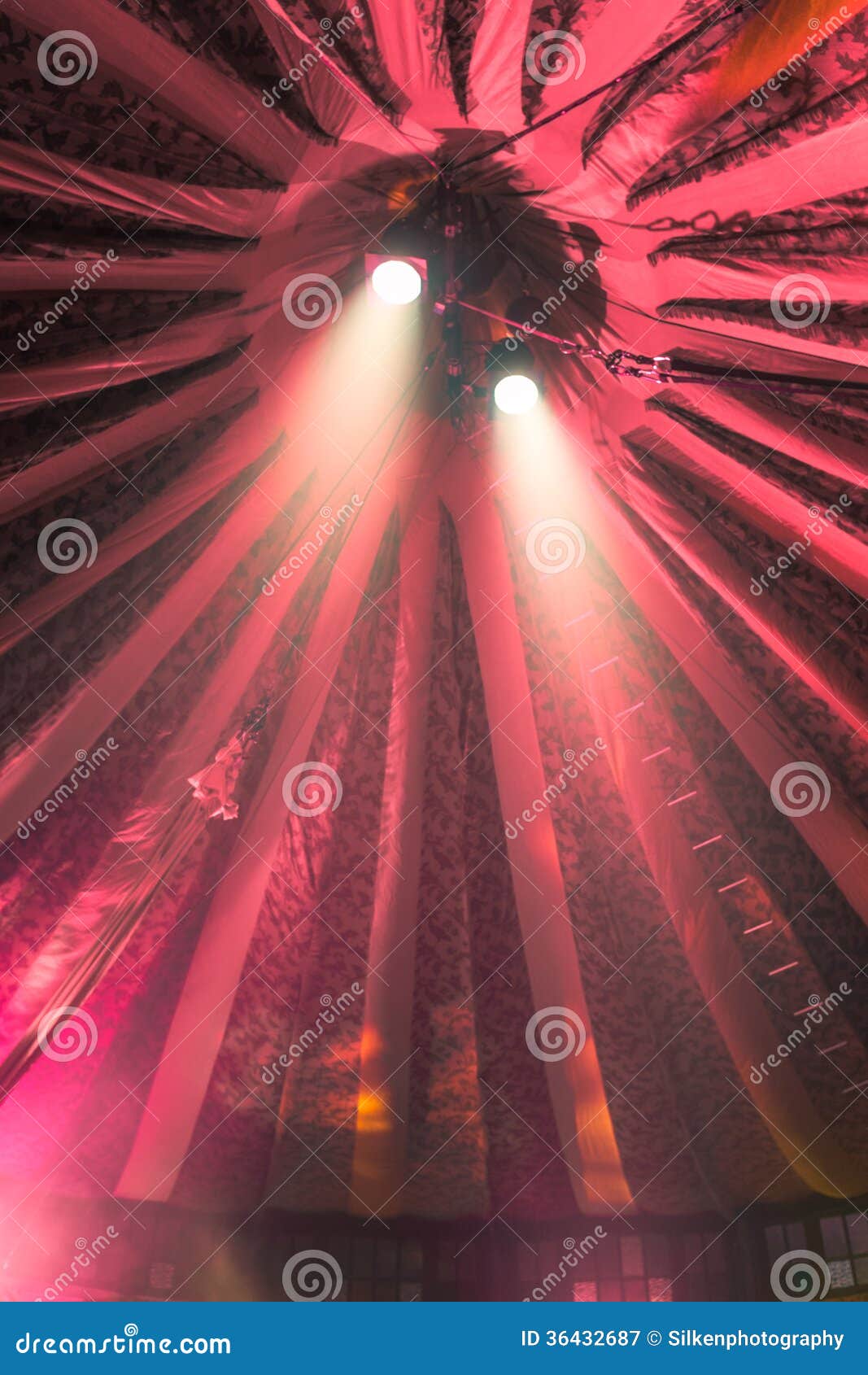 Spotlights in Circus Tent stock image. Image of fabric - 36432687