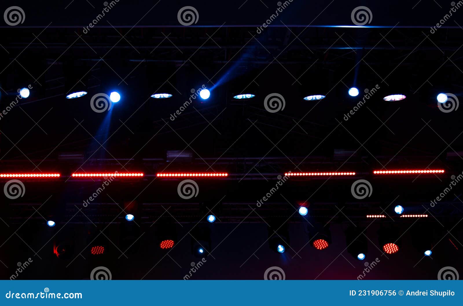 Spotlights at a Concert at Night. Stock Photo - Image of light, rock ...