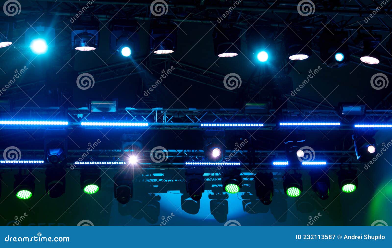 Spotlights at a Concert at Night. Stock Image - Image of event, light ...