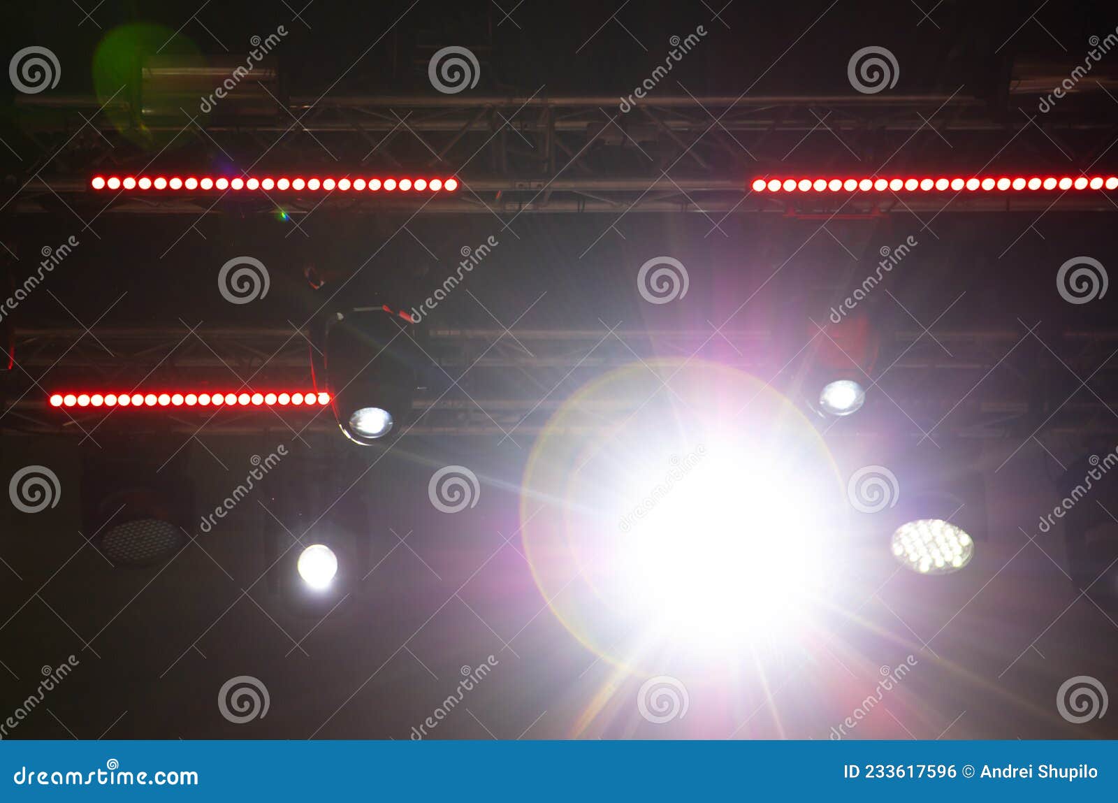 Spotlights at a Concert at Night. Stock Photo - Image of performance ...