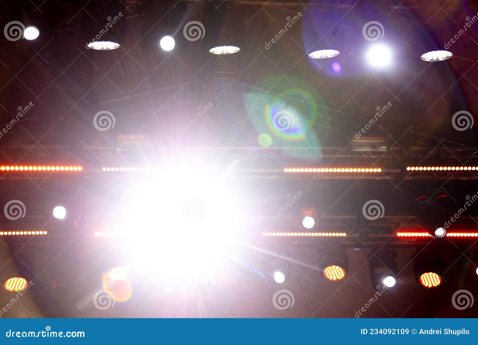 Spotlights at a Concert at Night. Stock Image - Image of night, light ...