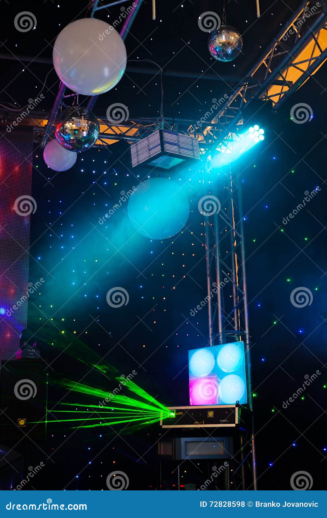Spotlights in a concert stock photo. Image of theater - 72828598