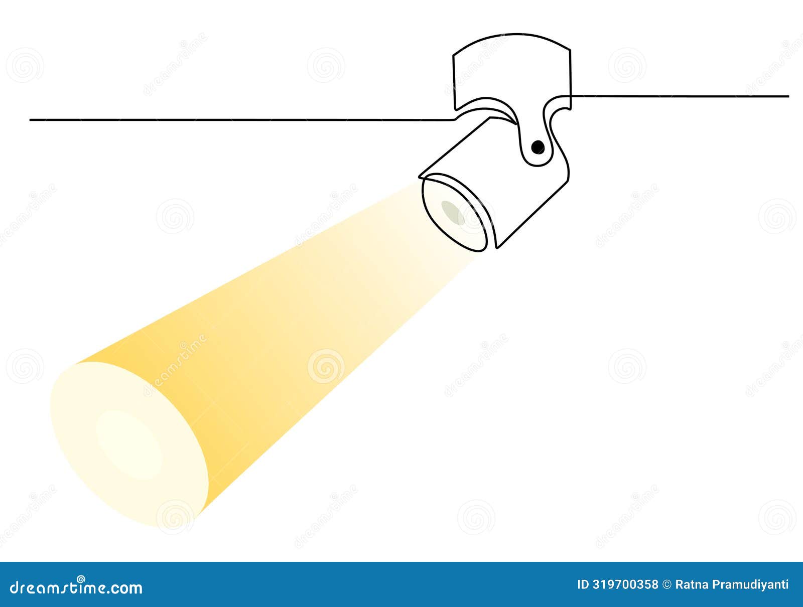 Spotlights Continuous One Line Drawing Stock Vector - Illustration of ...