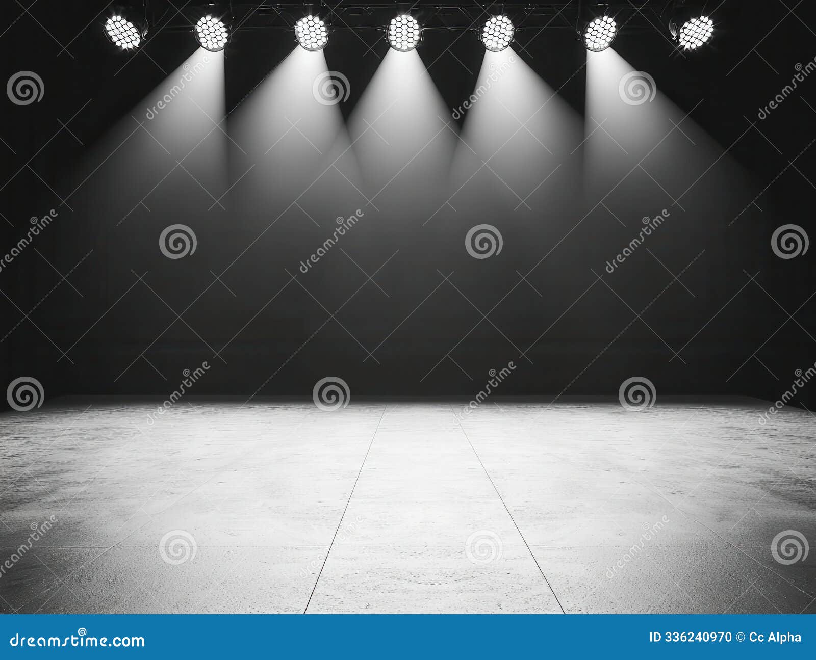 Spotlights Creating a Grid of Light on the Stage, Monochrome, Sharp ...