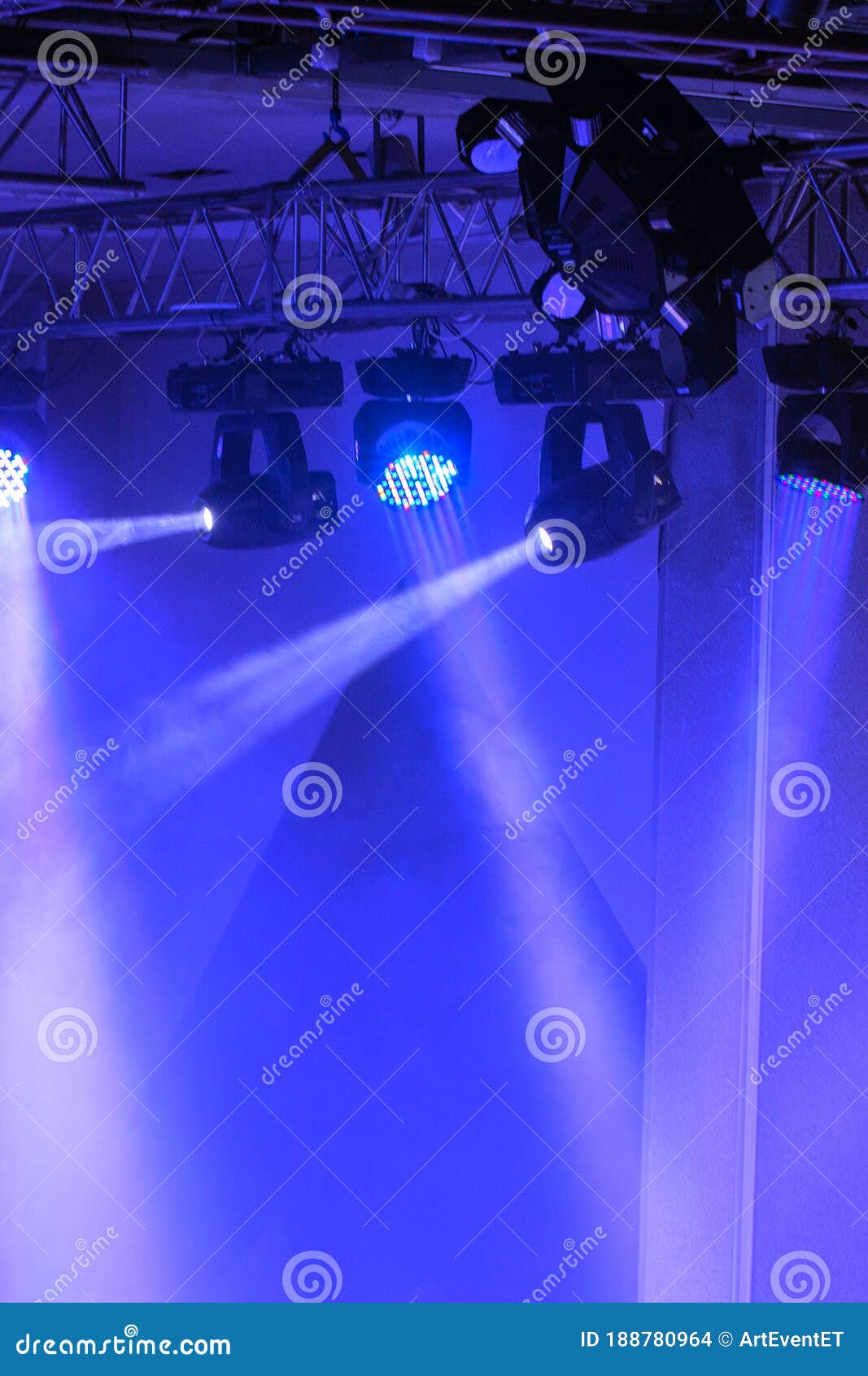 Spotlights and Laser Beams. Concert Light. Stage Lights Stock Photo ...