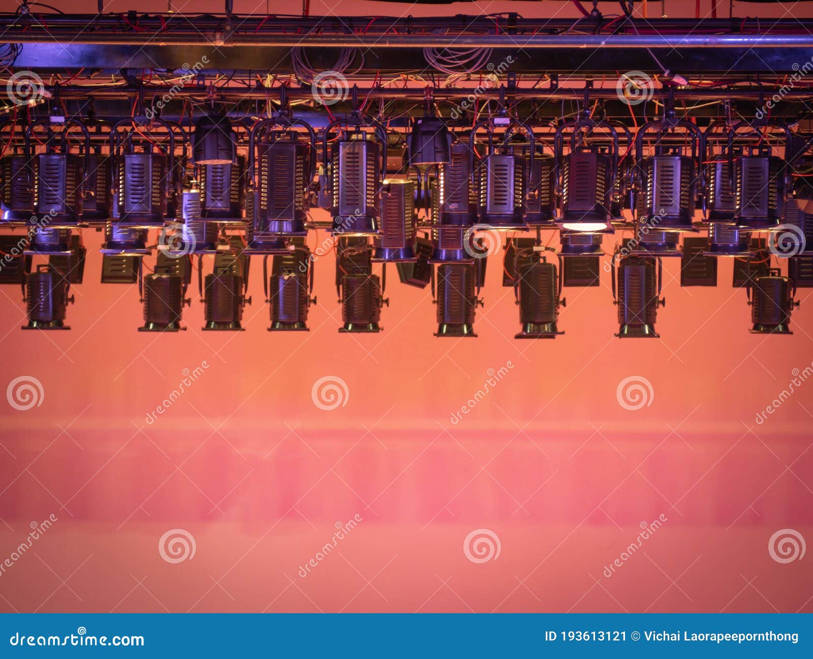 Spotlights Panels are Installed on the Ceiling of the Concert Hall ...