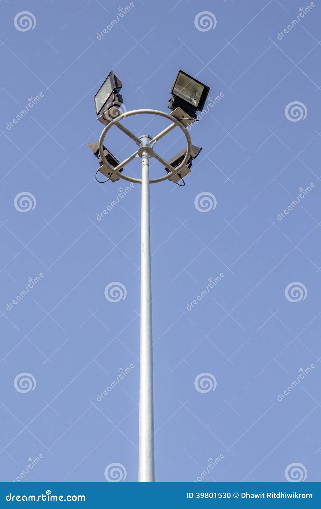 Spotlights Post in the Factory Stock Photo - Image of lamp, pole: 39801530