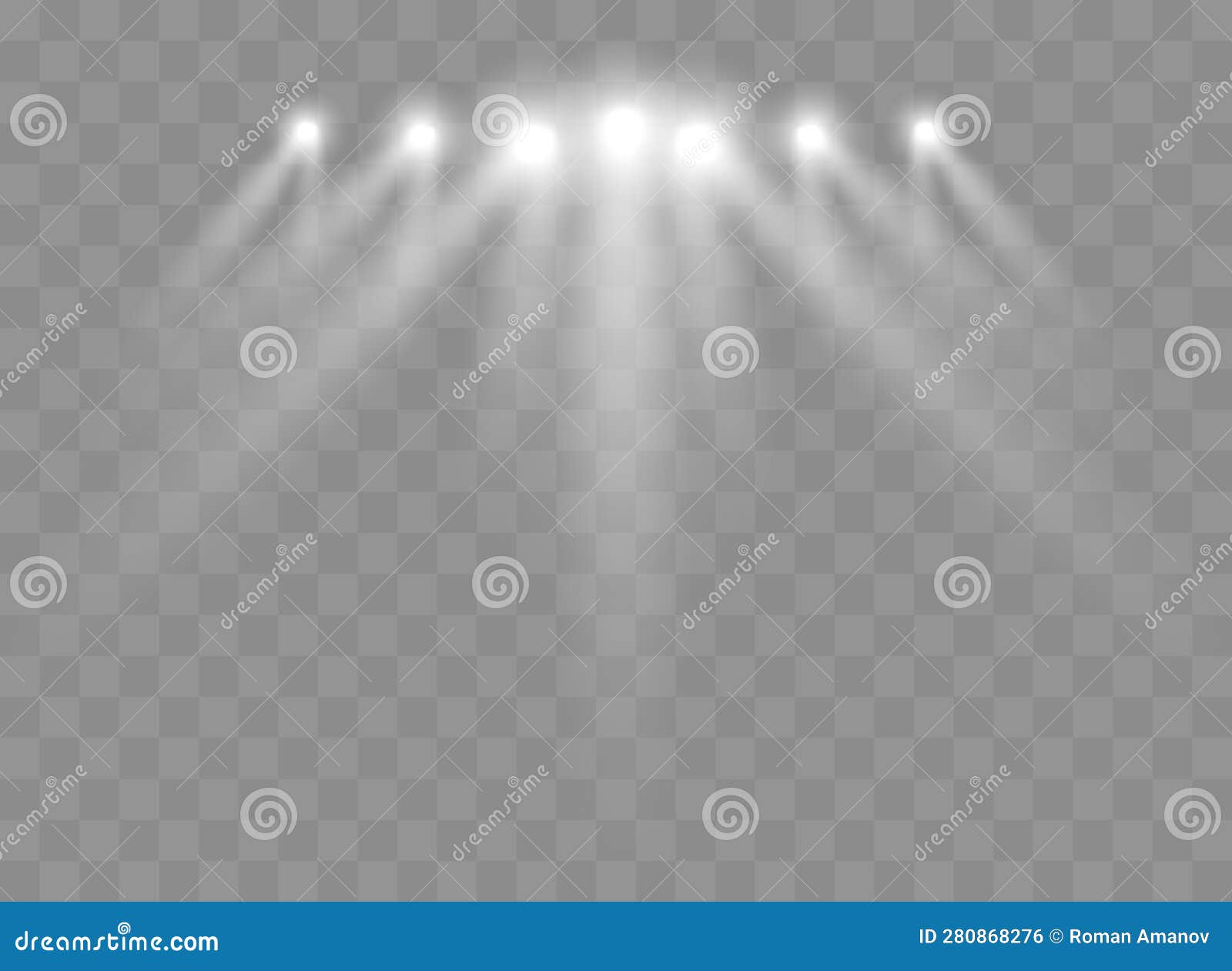 Spotlights with Rays. Shining Light Beams Stock Vector - Illustration ...