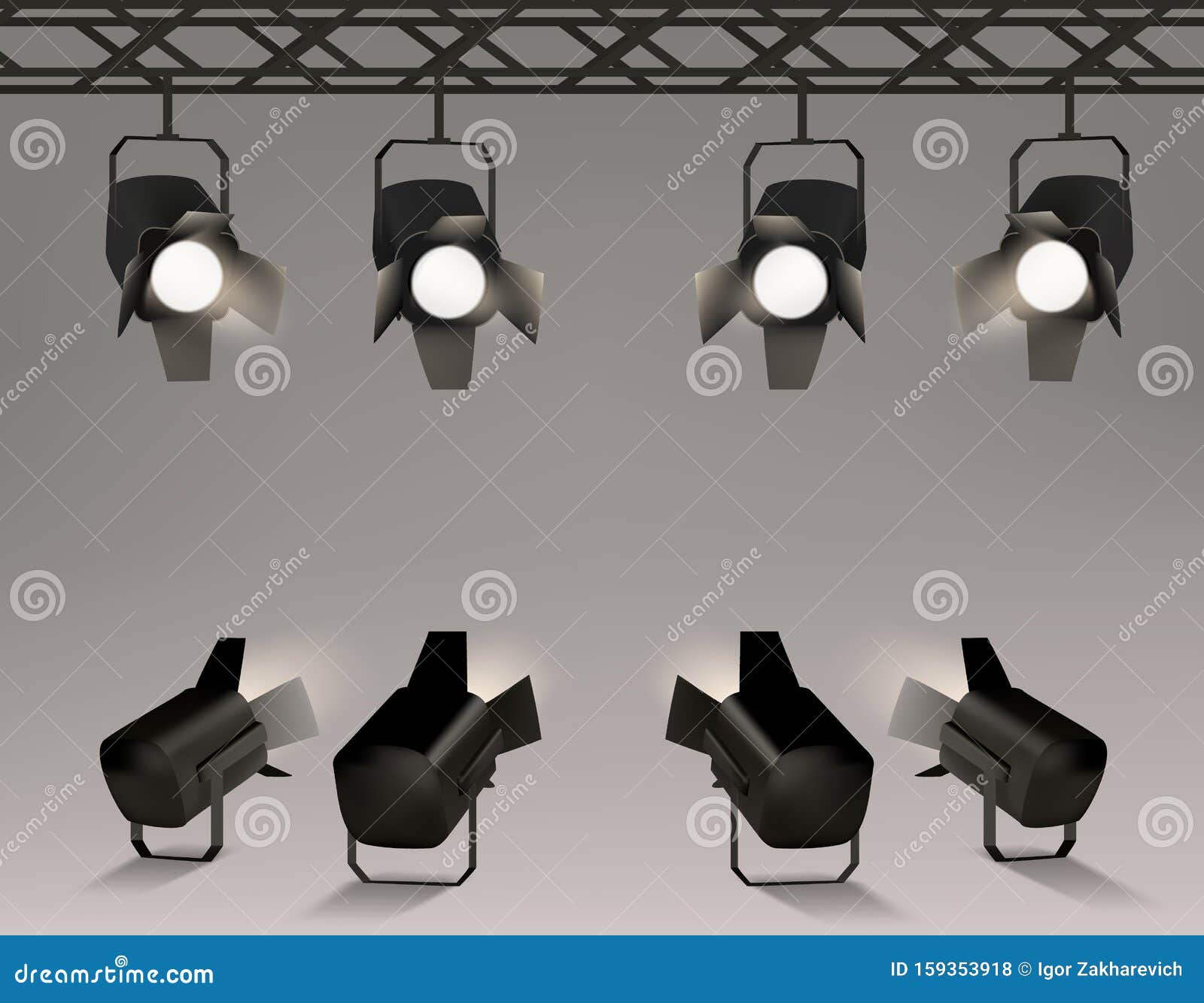 Spotlights Realistic. Vector Illustration Stock Illustration ...
